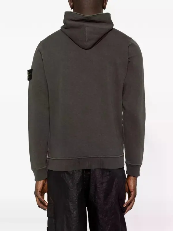 Stone Island Hooded Button Sweatshirt - Grey