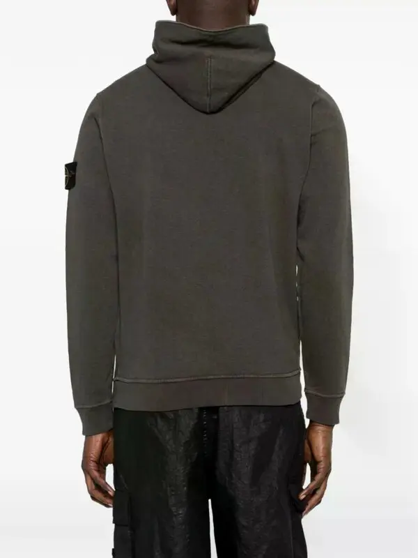 Stone Island Hooded Button Sweatshirt - Grey