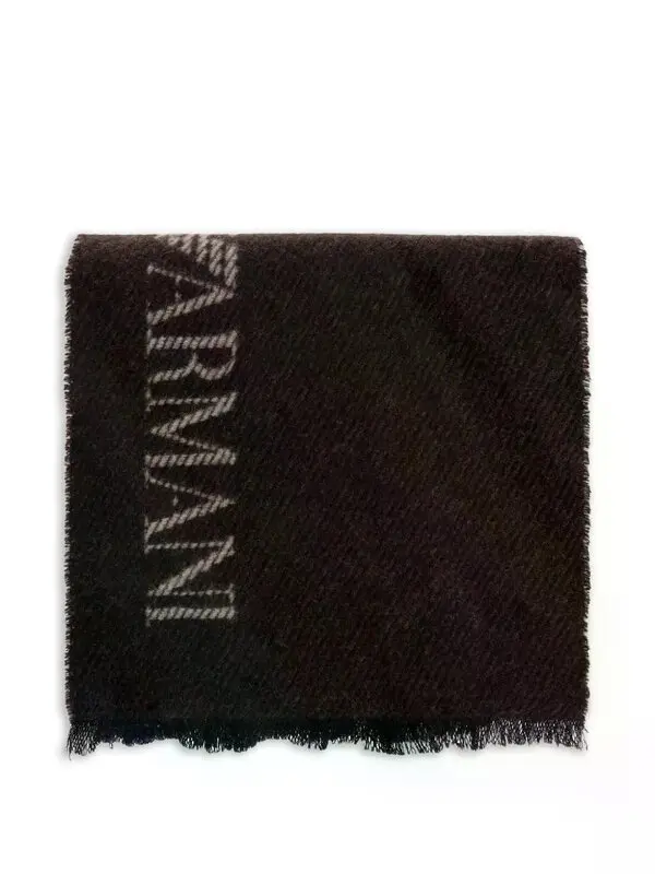 Emporio Armani Logo Scarf - Brown