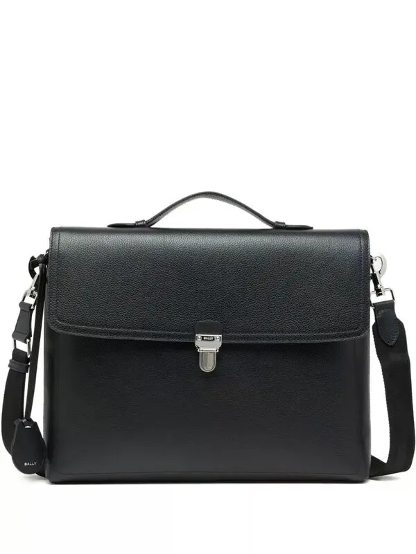 Bally Grained Leather Briefcase - Black