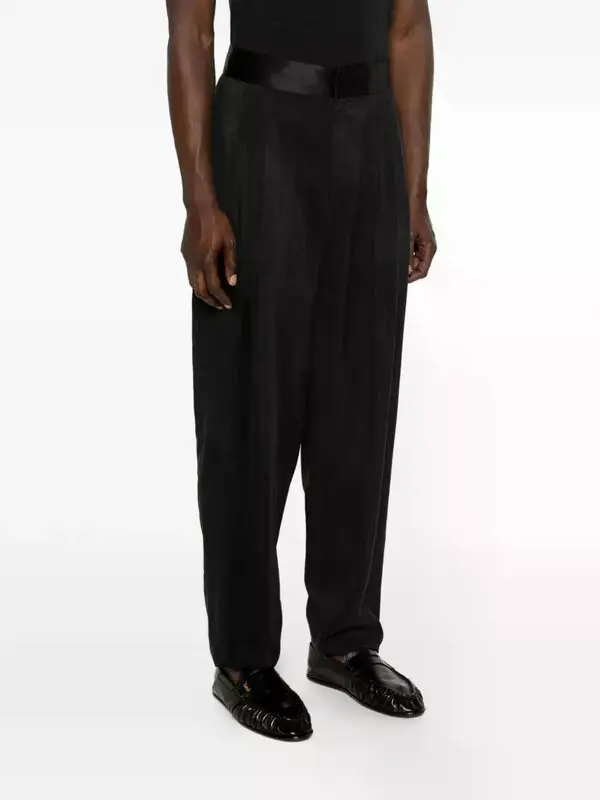 Giorgio Armani Satin Trim Trousers - Black