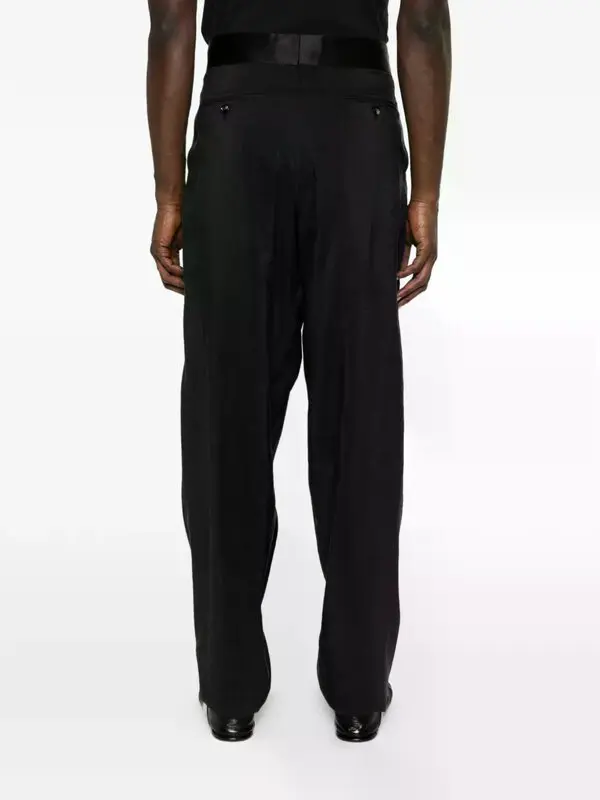 Giorgio Armani Satin Trim Trousers - Black