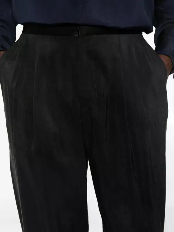 Giorgio Armani Satin Trim Trousers - Black