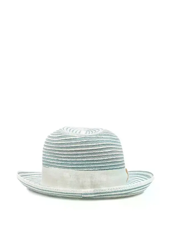 Eleventy Striped Ribbon Hat - Blue