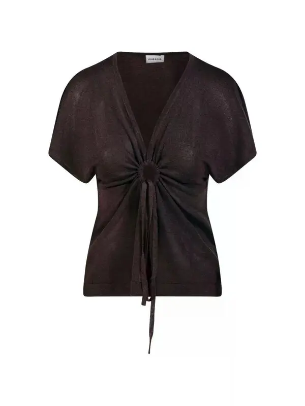 P.a.r.o.s.h Tie-waist Top - Brown