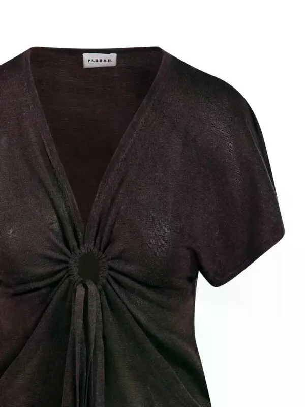 P.a.r.o.s.h Tie-waist Top - Brown