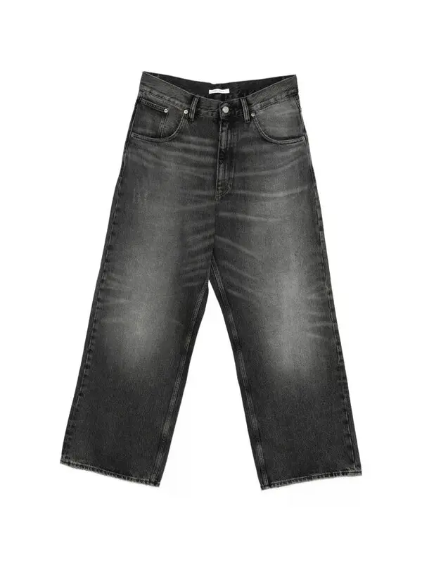SUNFLOWER Topstitching Wide-leg Jeans - Grey