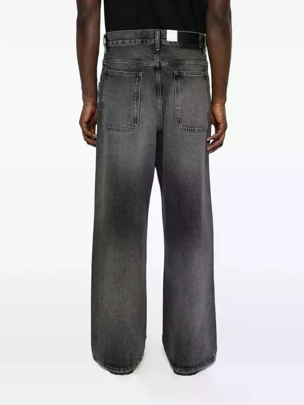 SUNFLOWER Topstitching Wide-leg Jeans - Grey
