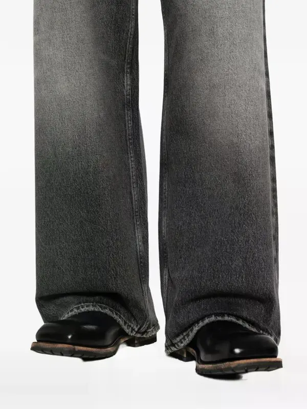 SUNFLOWER Topstitching Wide-leg Jeans - Grey