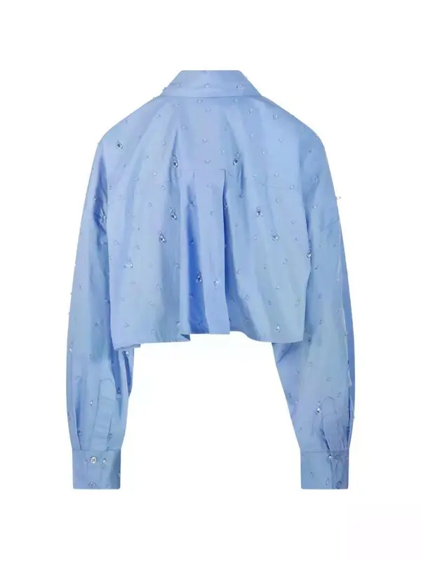 Giuseppe Di Morabito Embellished Cropped Shirt - Blue