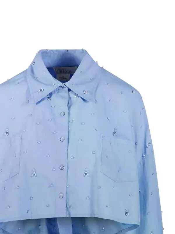 Giuseppe Di Morabito Embellished Cropped Shirt - Blue