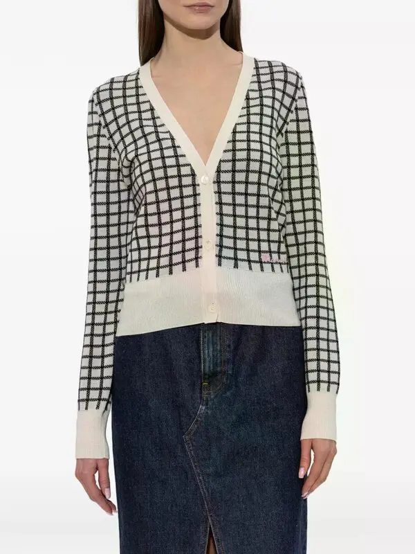 Marni Checked V-neck Cardigan