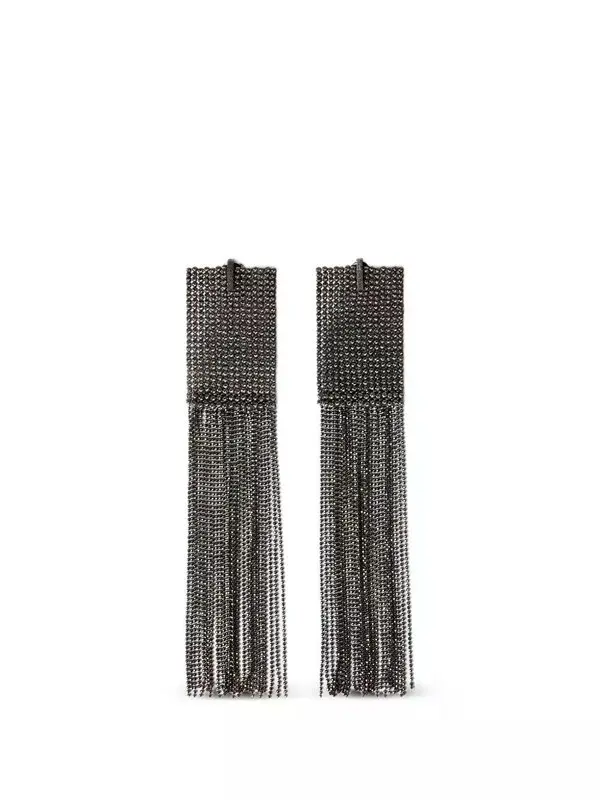 Brunello Cucinelli Frayed Dangle Earrings - Grey