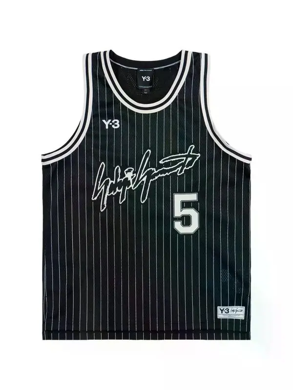 Y3 Striped Sleeveless Basketball Jersey