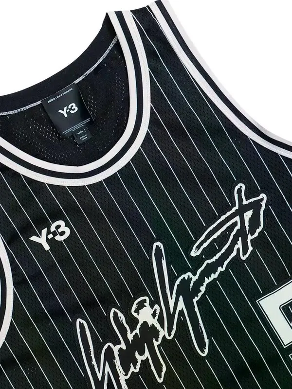 Y3 Striped Sleeveless Basketball Jersey