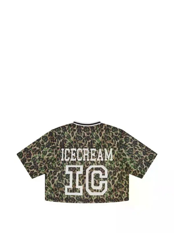 ICECREAM Camouflage V-neck T-shirt - Green