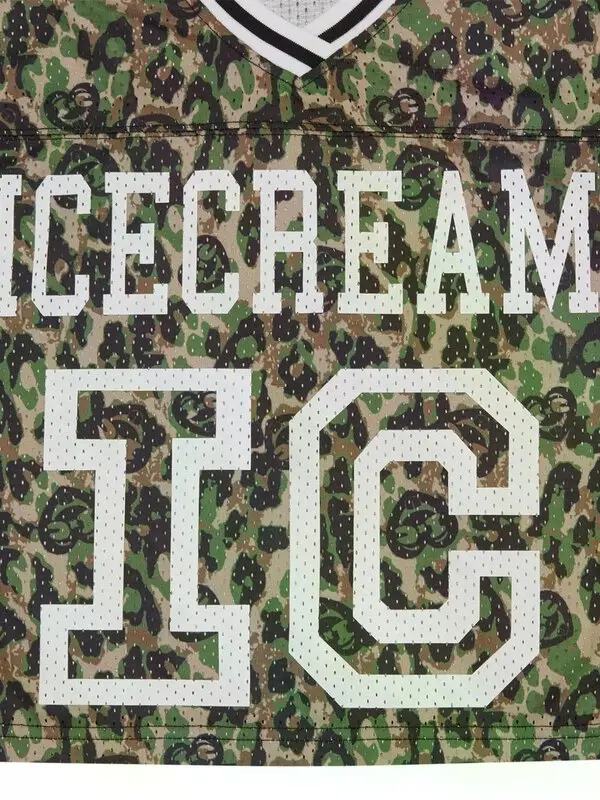 ICECREAM Camouflage V-neck T-shirt - Green