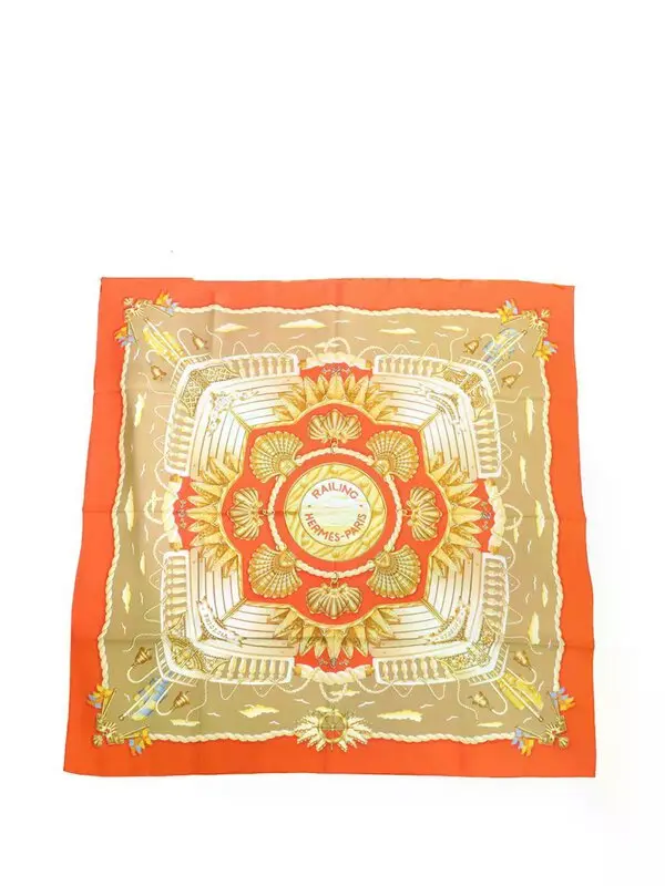 Hermès 2000-2025 Railing Silk Scarf 90 Scarves - Orange