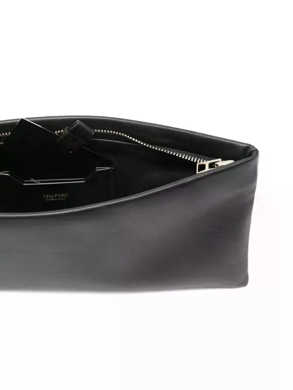 TOM FORD Leather Clutch With Ring Detail