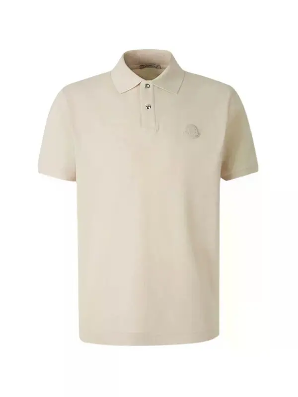 Moncler Tonal Patch Metal Button Polo Shirt