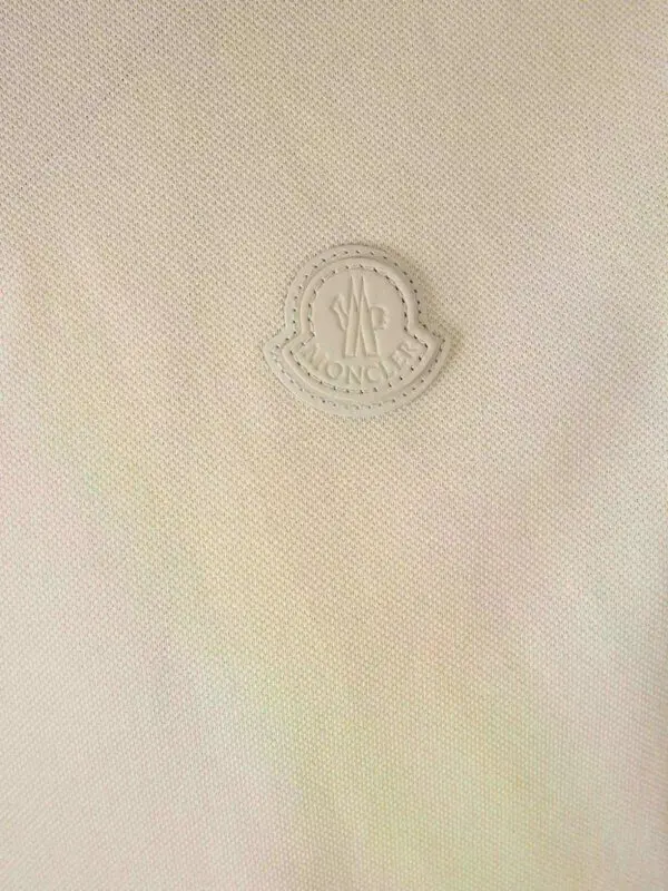 Moncler Tonal Patch Metal Button Polo Shirt