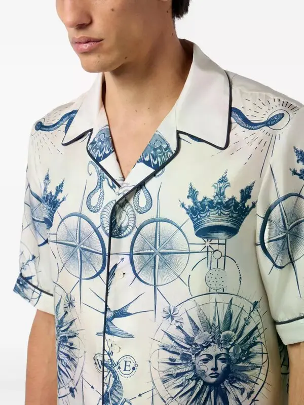 Philipp Plein Printed Silk Shirt