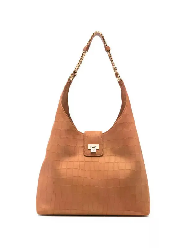 Elisabetta Franchi Croc-effect Chain Handle Bag