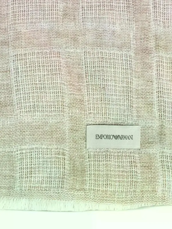 Emporio Armani Fringed Checked Scarf