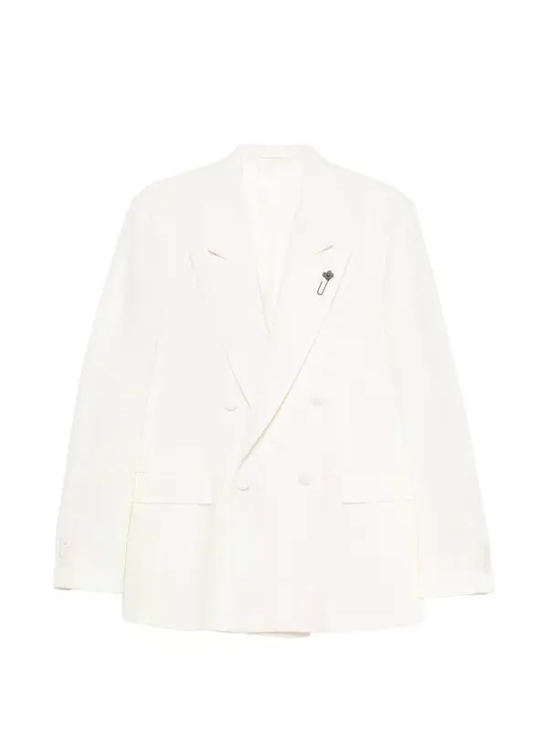 LARDINI Double-breasted Blazer - White