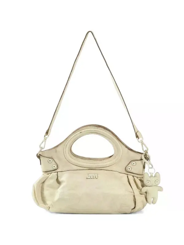 Miss Sixty Distressed Leather Tote Bag - Neutrals