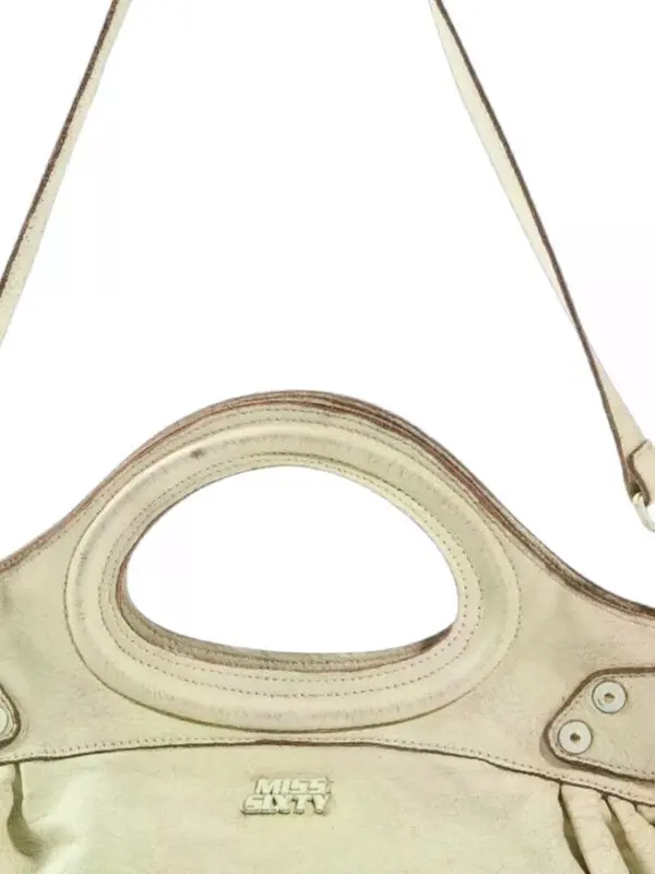 Miss Sixty Distressed Leather Tote Bag - Neutrals
