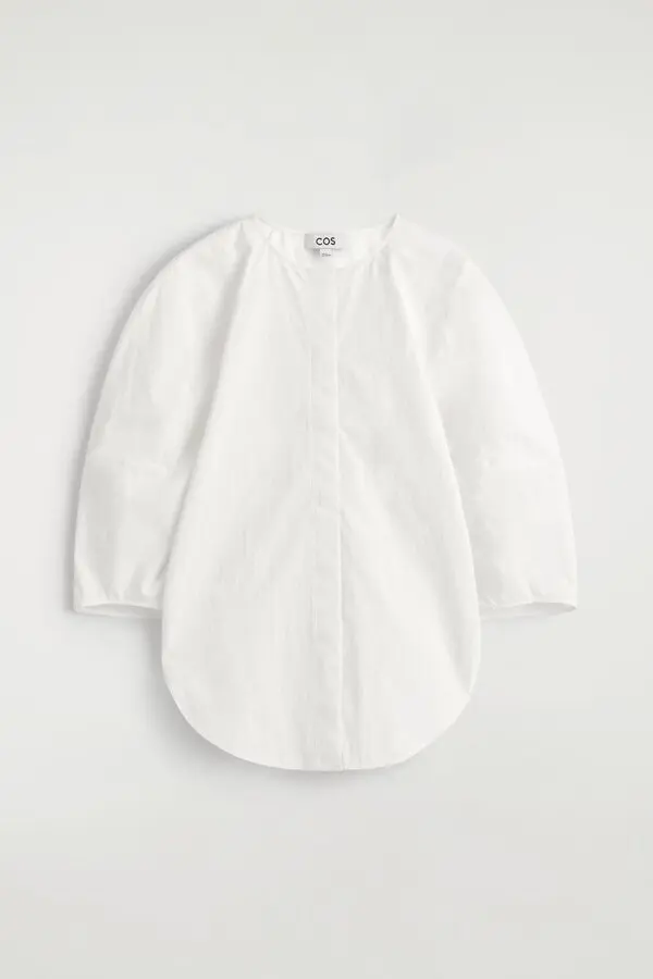 Cos Sculptural Pima Cotton-poplin Blouse - White