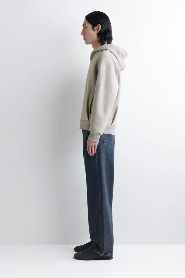 Cos Cotton-blend Piqué Zip-up Hoodie