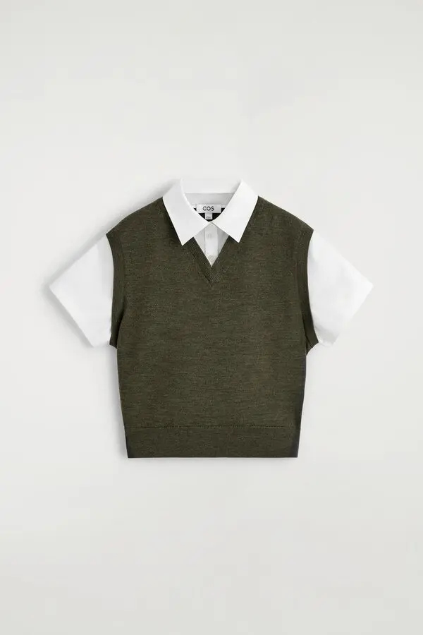 Cos Layered Merino Wool Sweater Tank