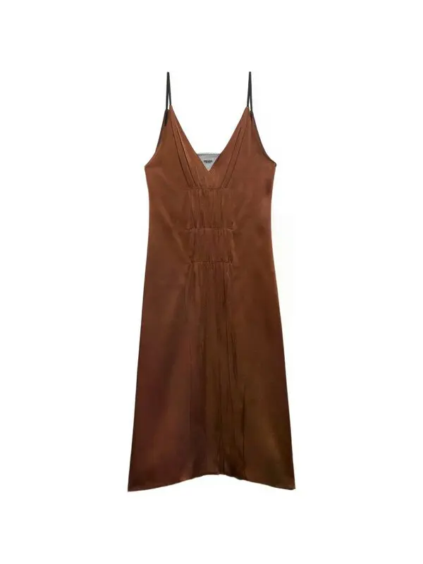 Prada Satin Crepe Dress - Brown
