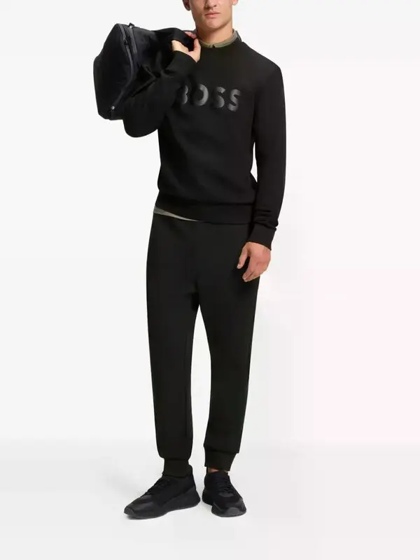 BOSS Logo-print Crewneck Sweatshirt - Black