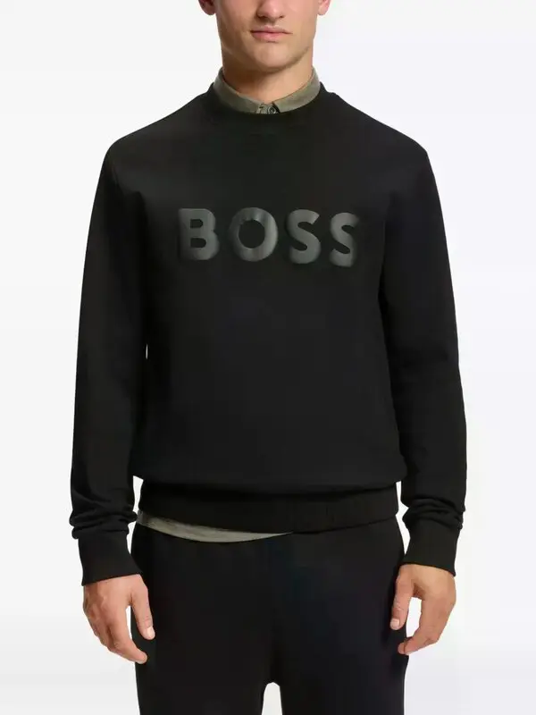 BOSS Logo-print Crewneck Sweatshirt - Black