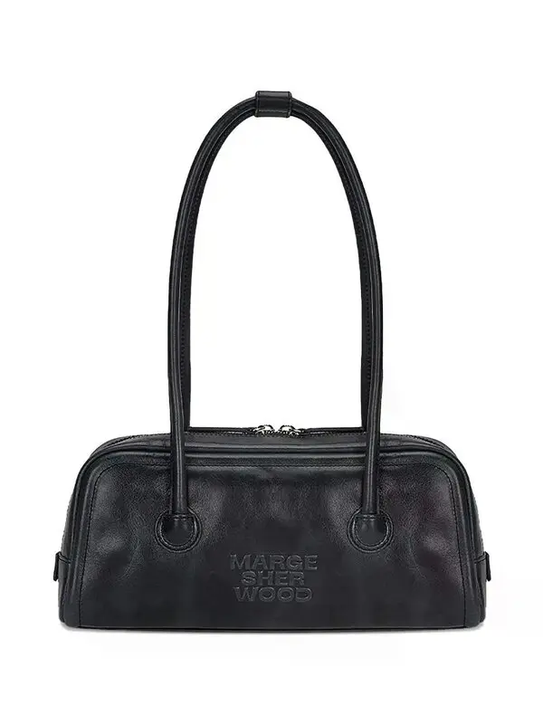 MARGESHERWOOD Zip Leather Shoulder Bag - Black