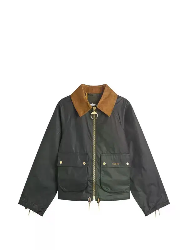 Barbour Waxed Zipped Jacket - Black