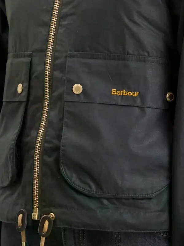 Barbour Waxed Zipped Jacket - Black