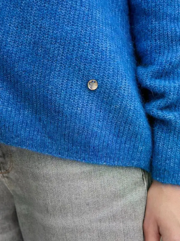 MOS MOSH Thora V-neck Sweater - Blue