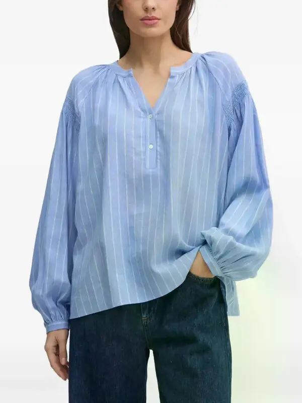 MOS MOSH Striped V-neck Blouse