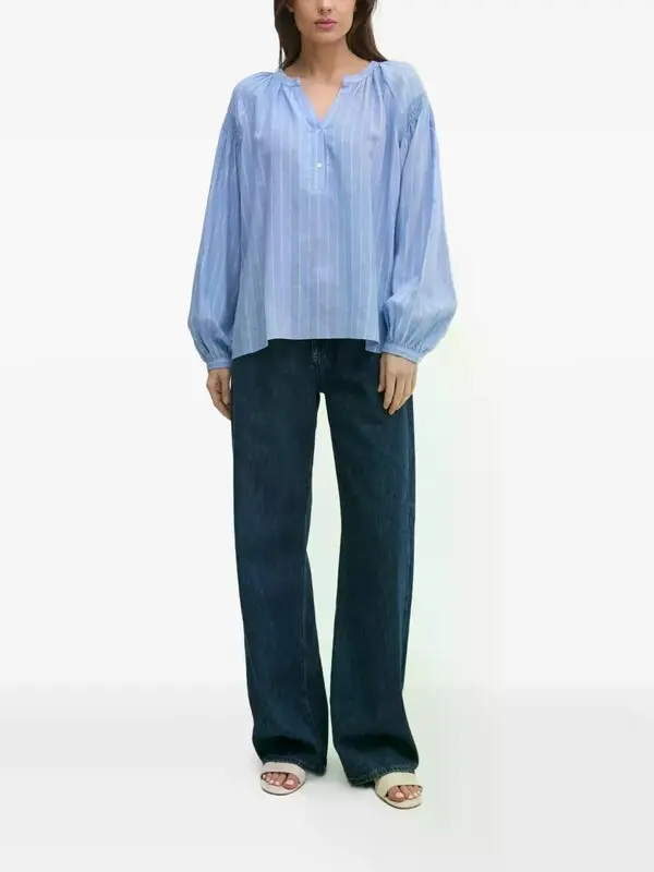 MOS MOSH Striped V-neck Blouse