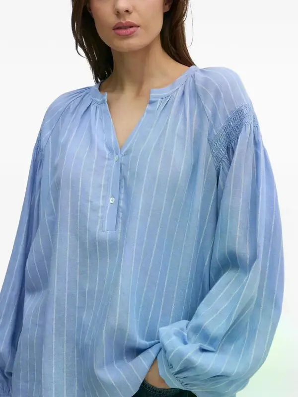 MOS MOSH Striped V-neck Blouse
