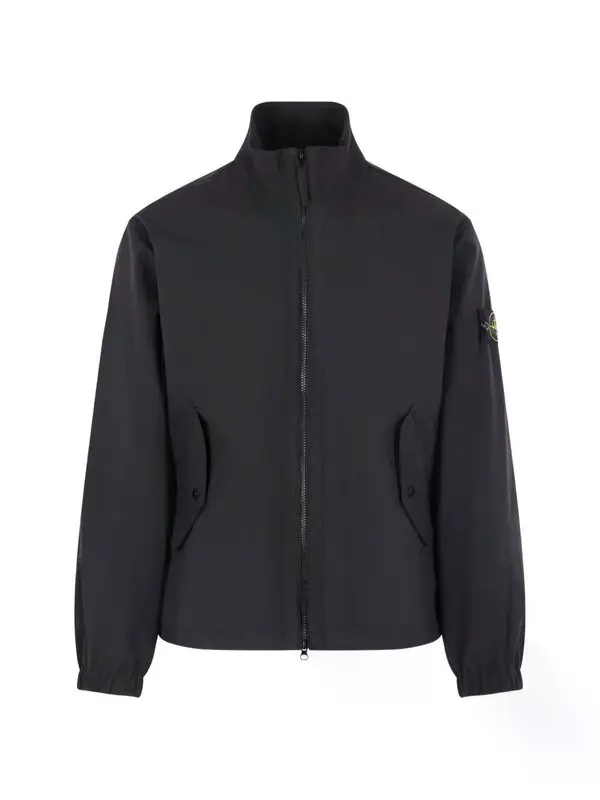 Stone Island Zip-up Jacket With Logo Patch
