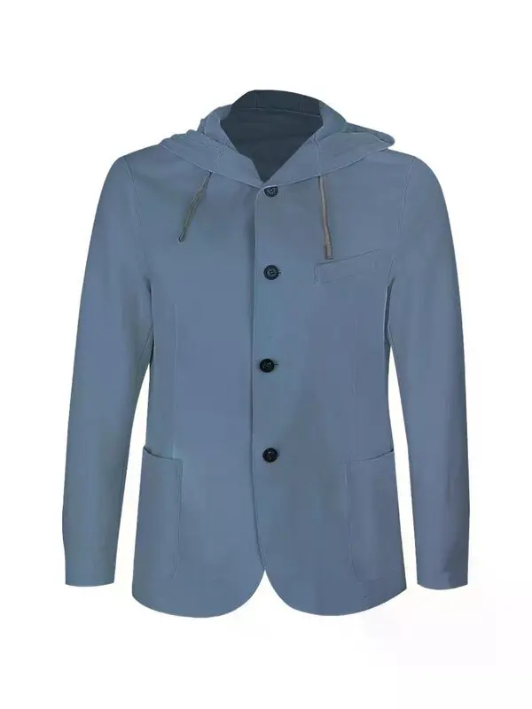 Eleventy Hooded Buttoned Blazer