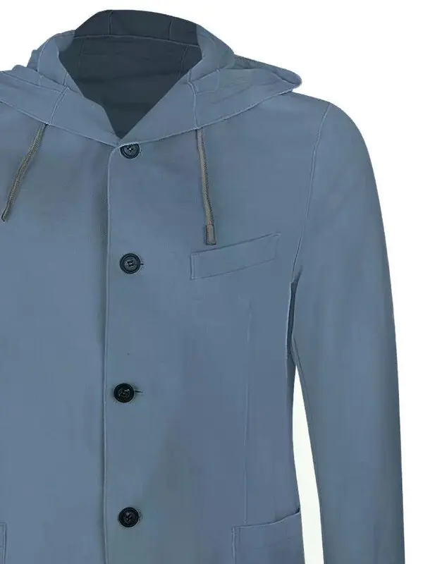 Eleventy Hooded Buttoned Blazer