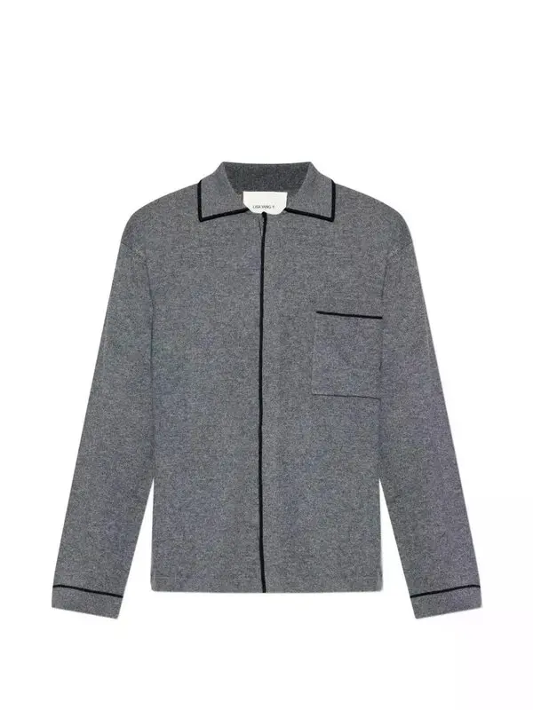 LISA YANG Joshua Piped-trim Cardigan - Grey