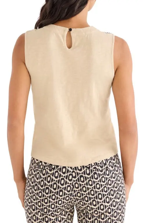NIC+ZOE Organza Appliqué Sleeveless Top