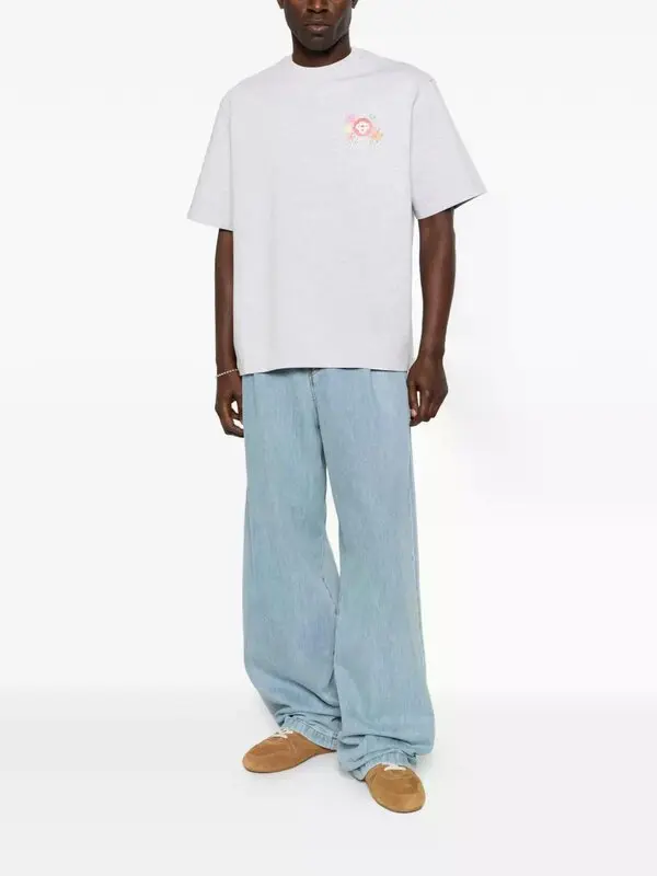 Casablanca Crew-neck Oversized T-shirt - Grey